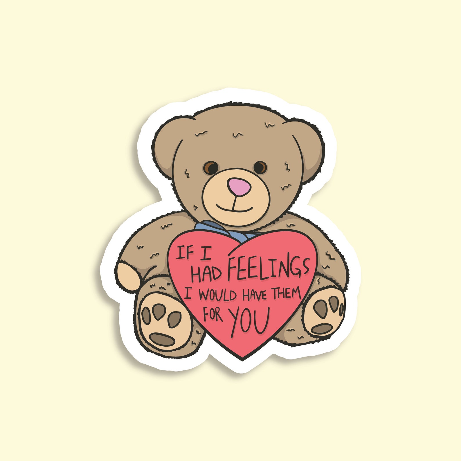 EMO TEDDY BEAR Waterproof Sticker Laptop Sticker Funny - Etsy
