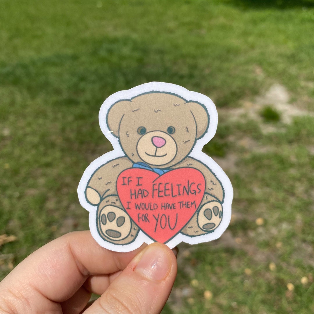 EMO TEDDY BEAR Waterproof Sticker | Laptop Sticker | Funny Sticker ...