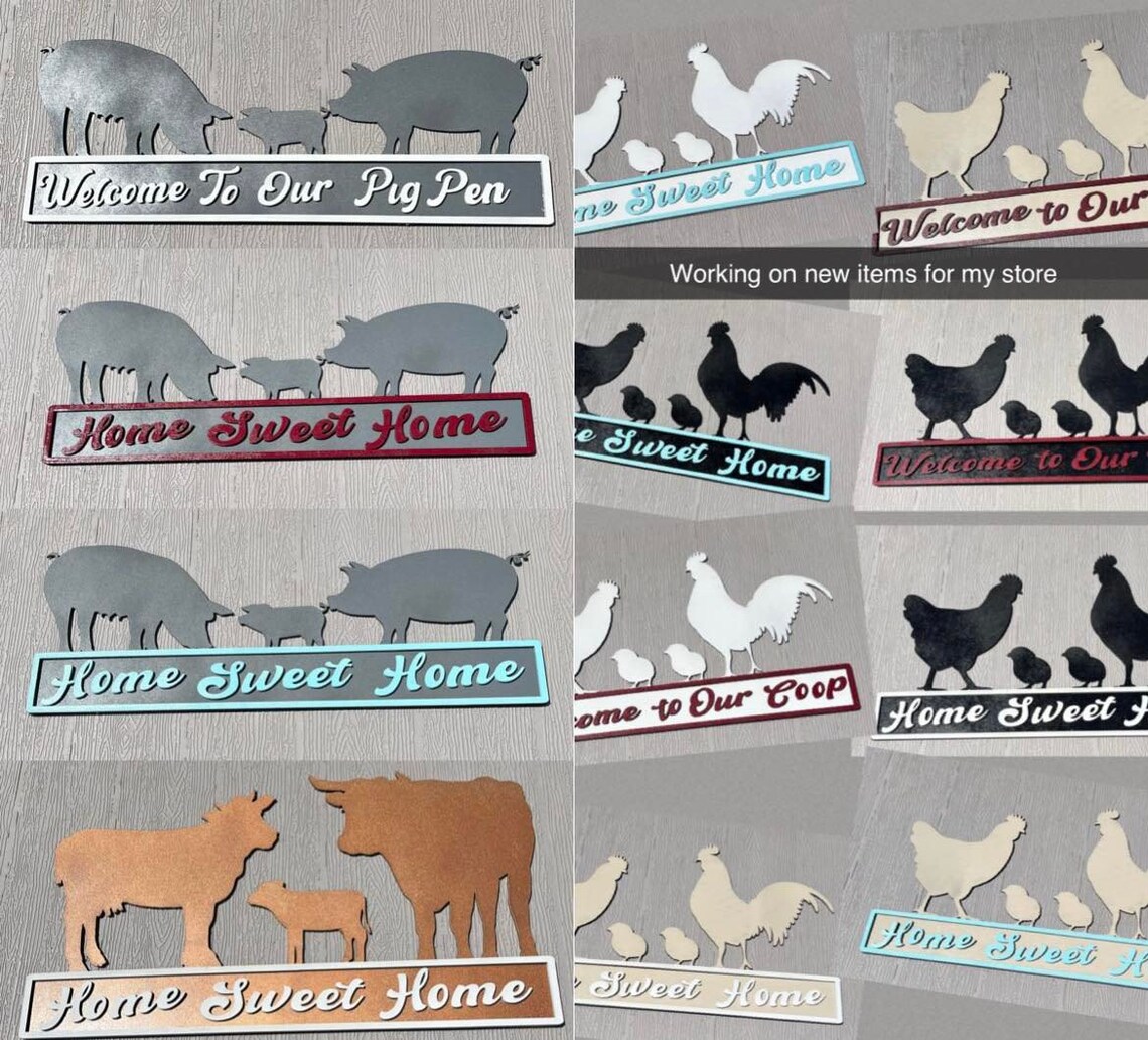 Farm Animal Signs (SVG FILE ONLY) No Physical Product Shipped - Etsy