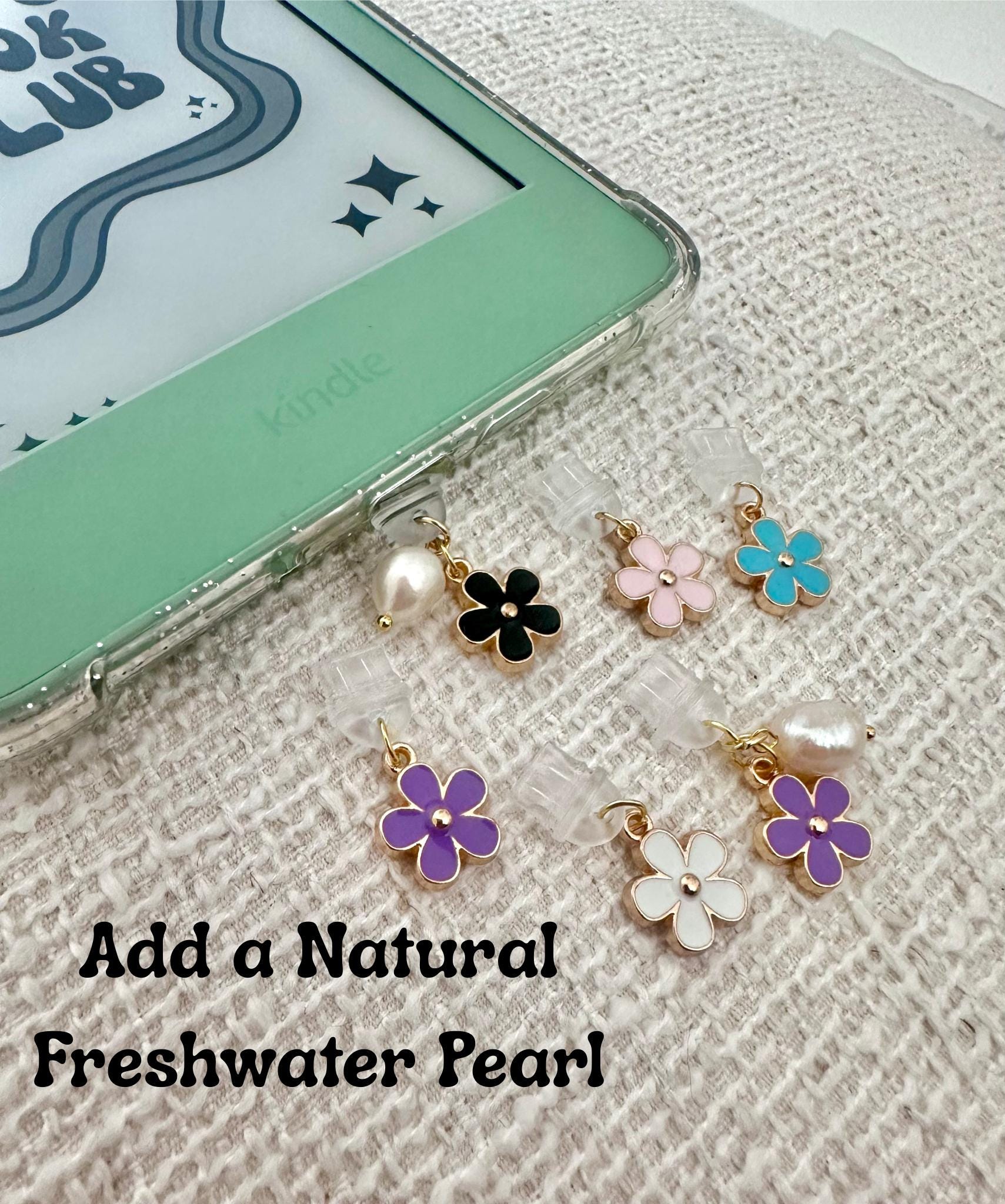 Flower Dust Plug Charm Retro Daisy Phone Accessory Alphabet Ereader ...