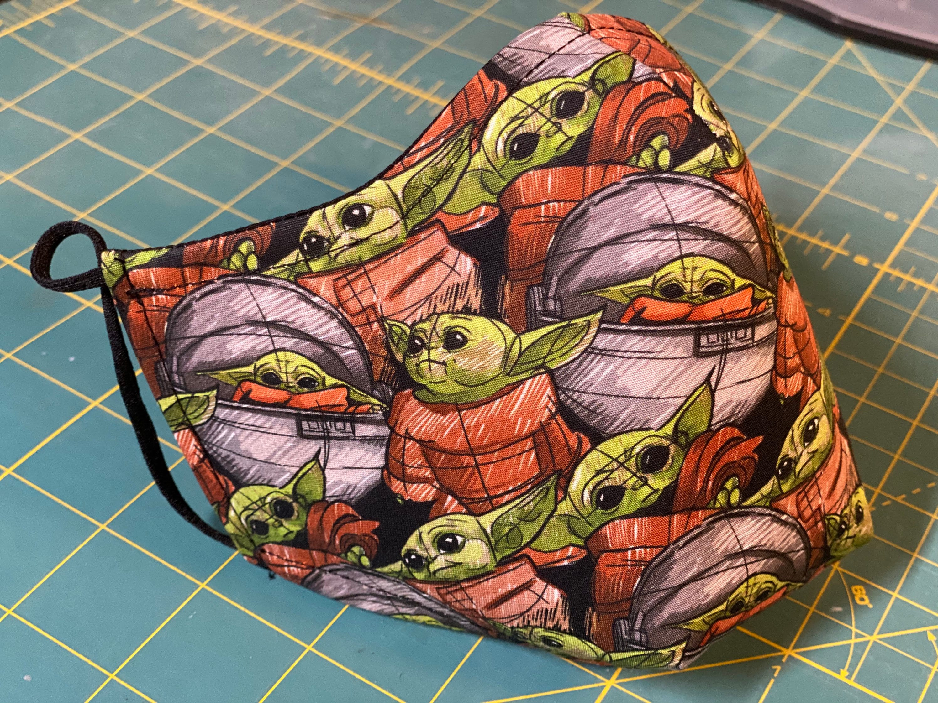 Baby Yoda From the Mandalorian- Handmade Fitted Face Mask. - Etsy