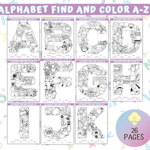 Find and Color Abcs - Etsy