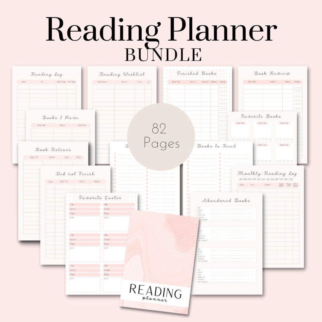 Reading Planner PDF Printable Download - Etsy