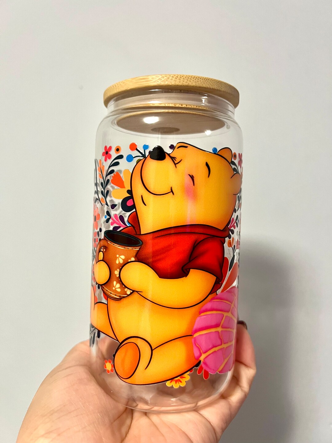 Concha Bear Glass Cup | Winnie Concha Cup| Pan Season Cup | - Etsy