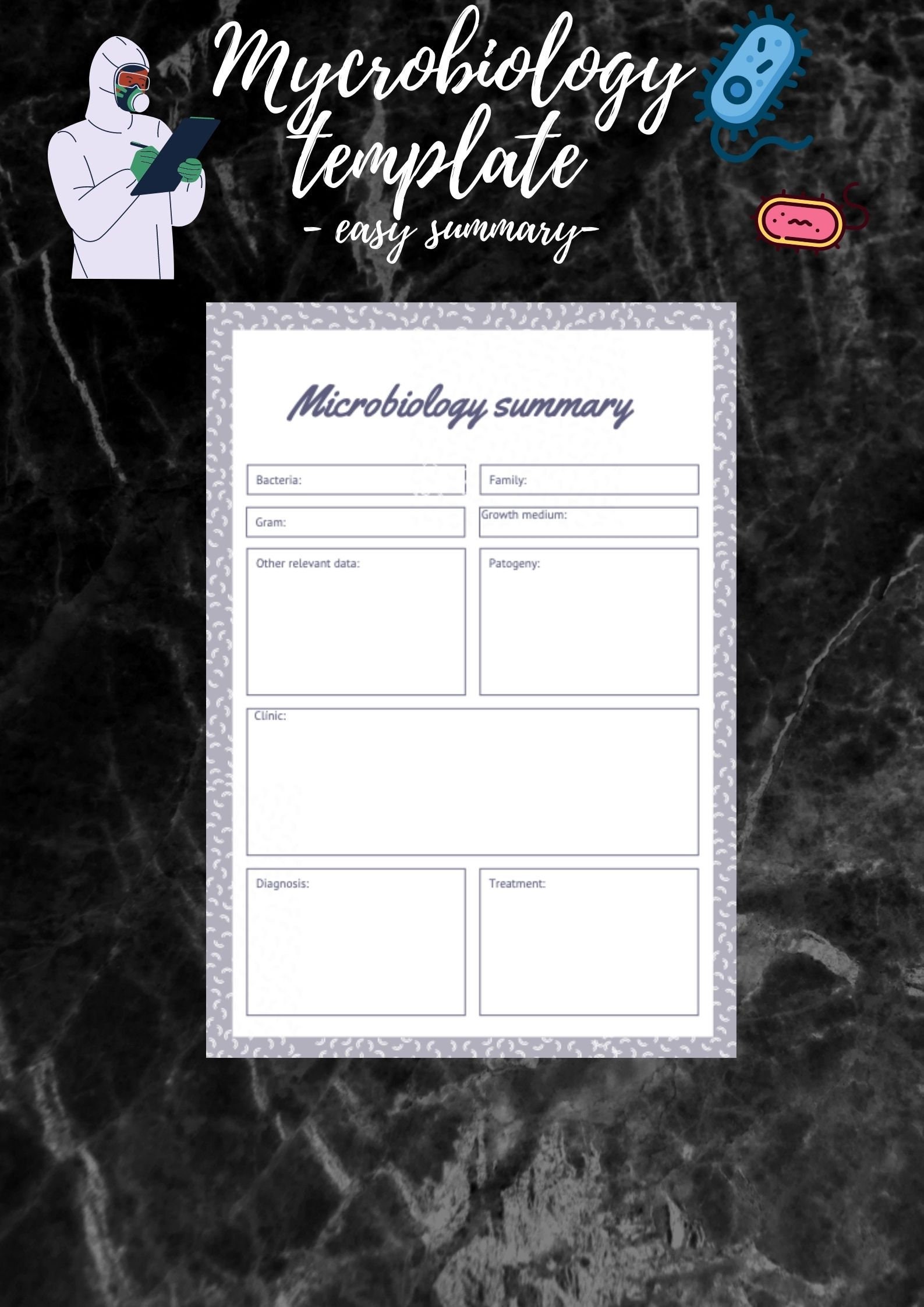 Microbiology Template Digital Printable - Etsy