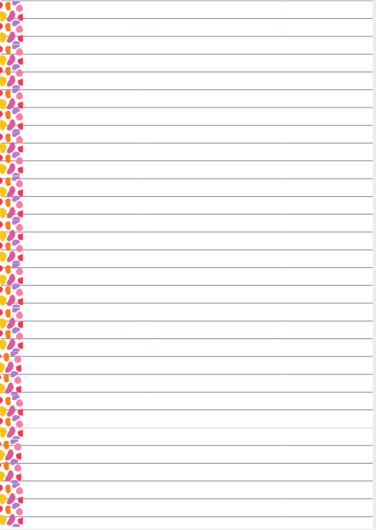 Hoja rayada con topos coloridos plantilla apuntes digitales - Etsy España
