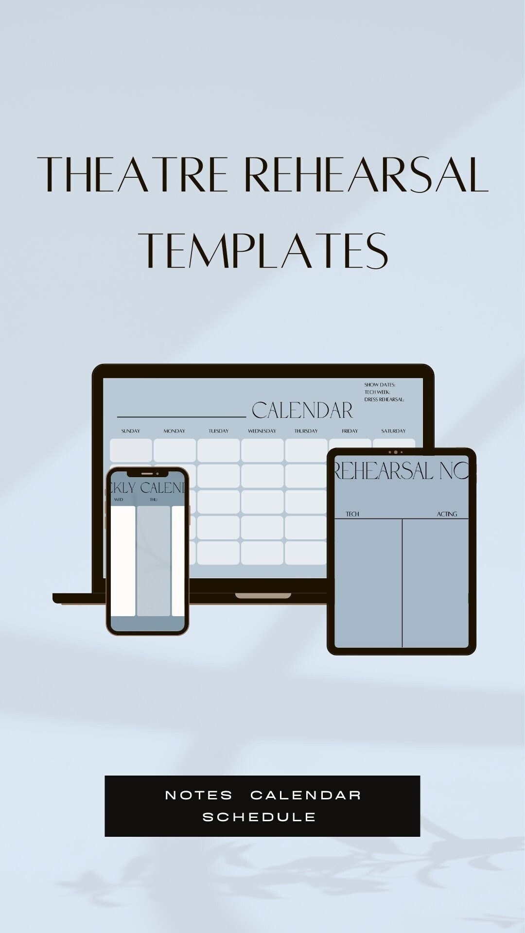 Theater Director Rehearsal Templates | Minimalistic Teacher/director ...