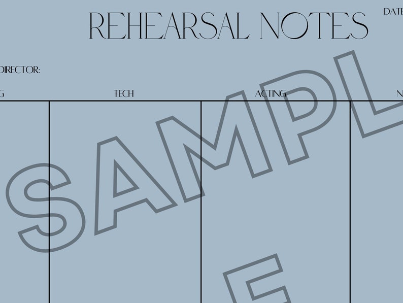 Theater Director Rehearsal Templates | Minimalistic Teacher/director ...