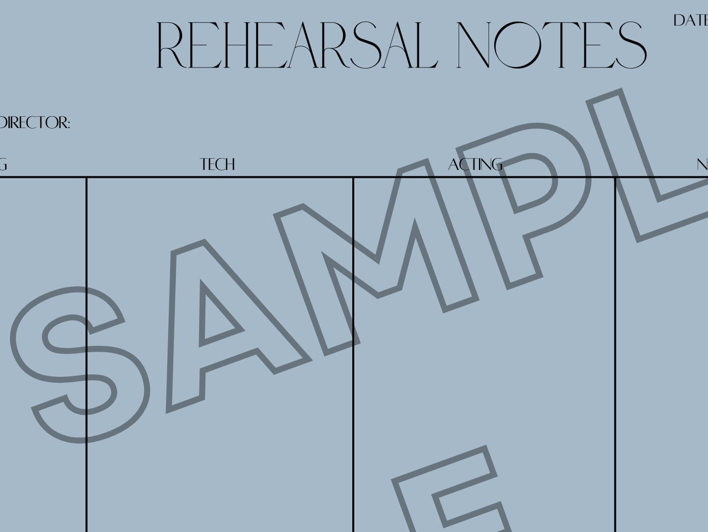 Theater Director Rehearsal Templates | Minimalistic Teacher/director ...