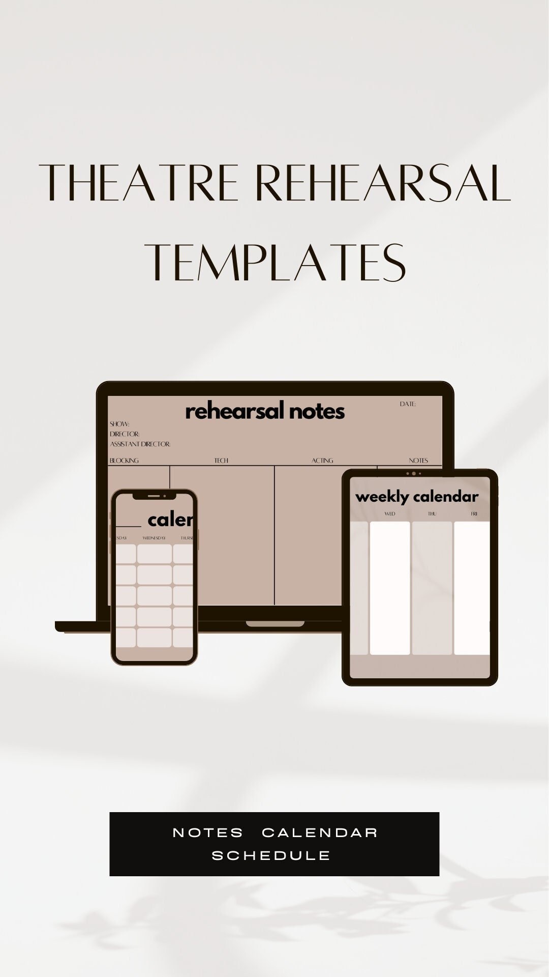 Theatre Rehearsal Notes Template | Drama Teacher, Director, Theater ...
