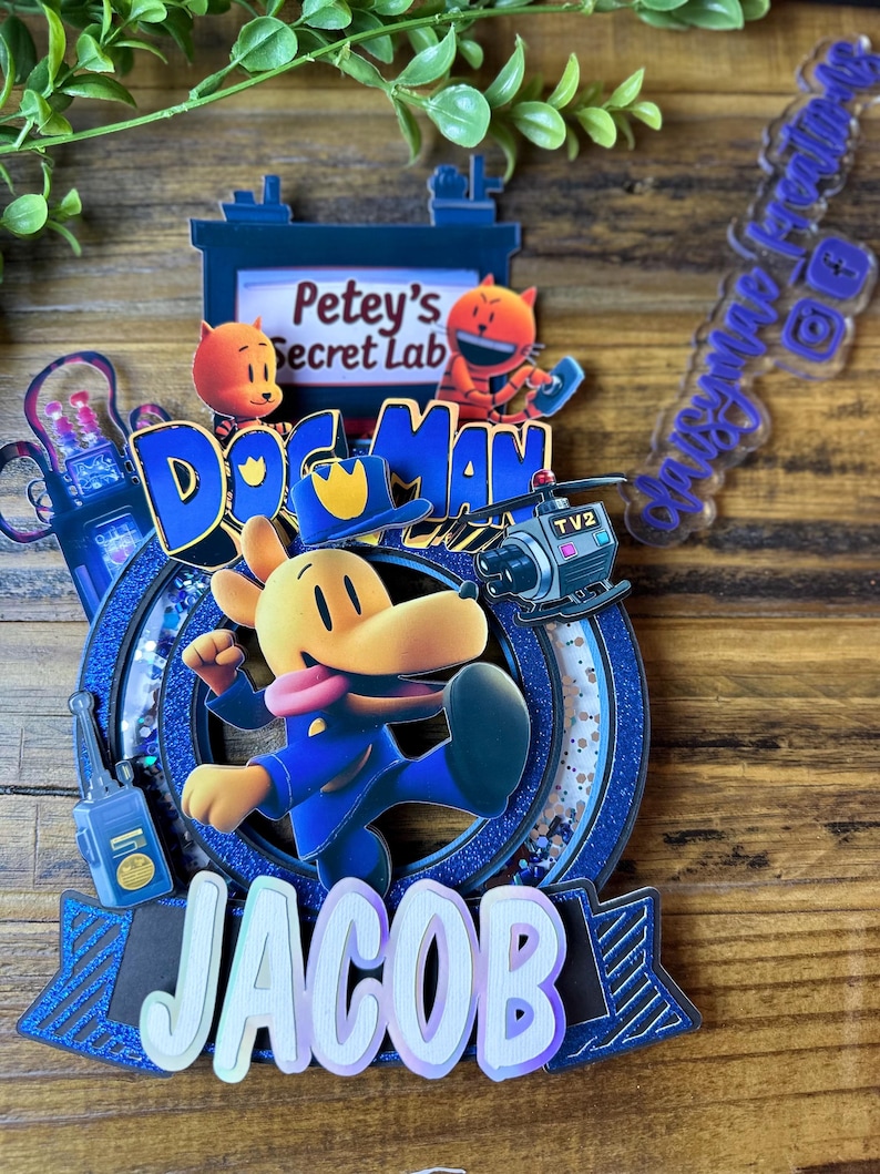 Dogman Inspired Cake Topper: Party Celebration Decor (8.5") - Etsy
