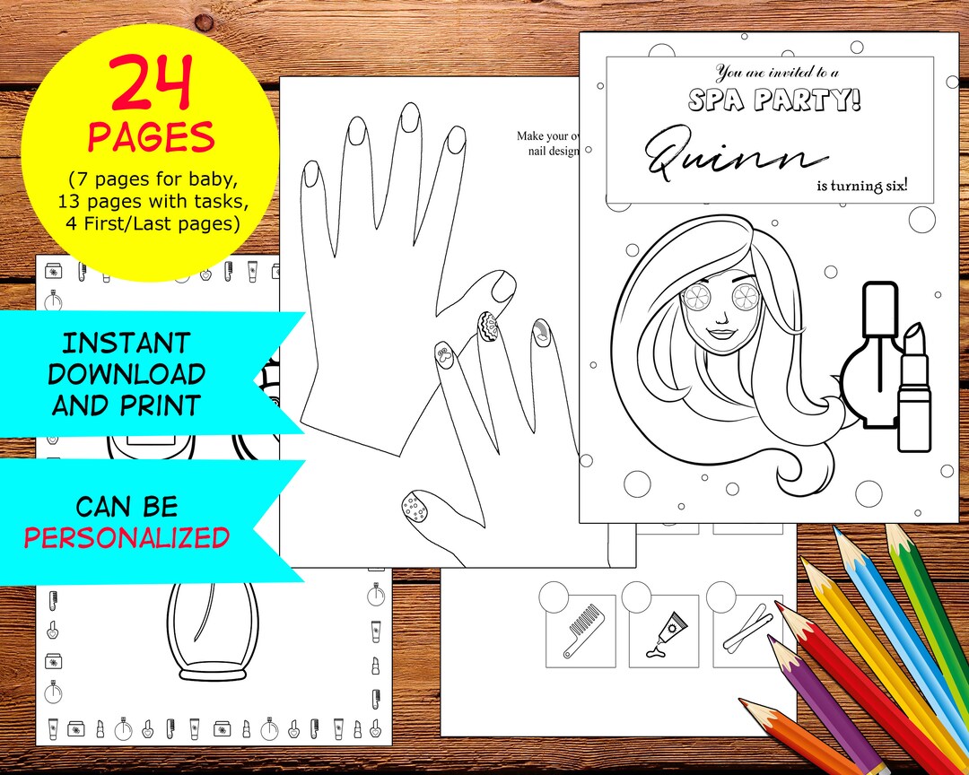 SPA Printable Coloring Sheets SPA Birthday Coloring Page SPA - Etsy UK