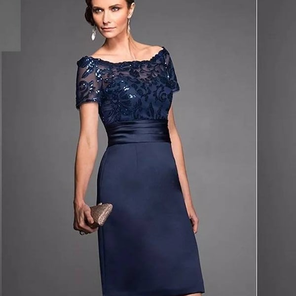 Navy Mother of Bride Dress - Etsy