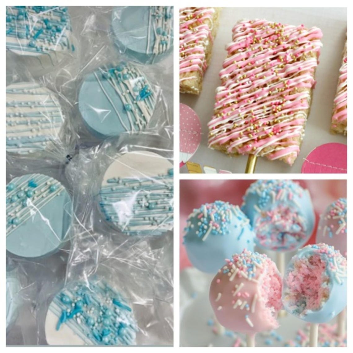 Gender Reveal Treat Bundle | Baby Shower Cake Pop | Oreos | Rice ...