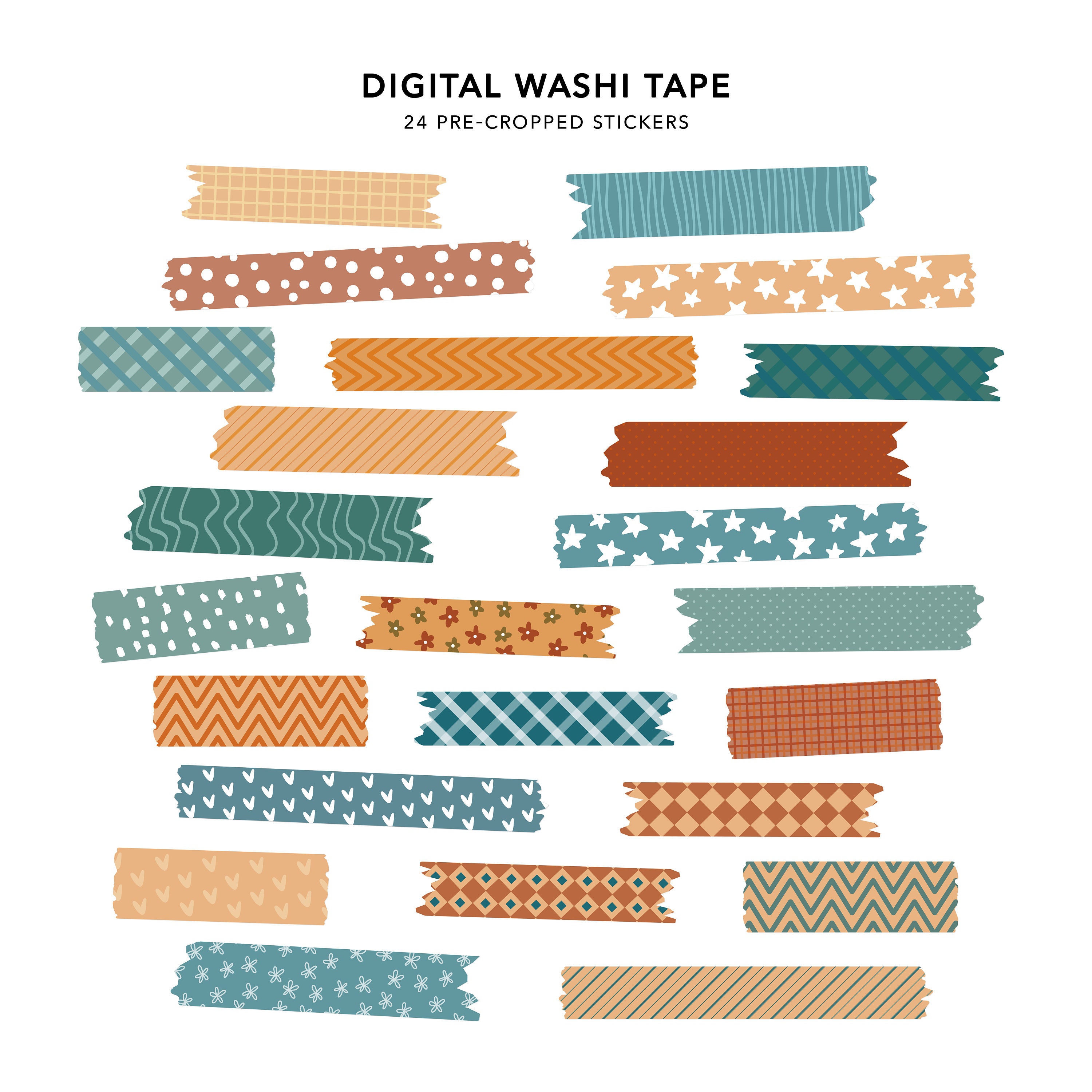 Digital washi tape washi clipart digital stickers digital | Etsy