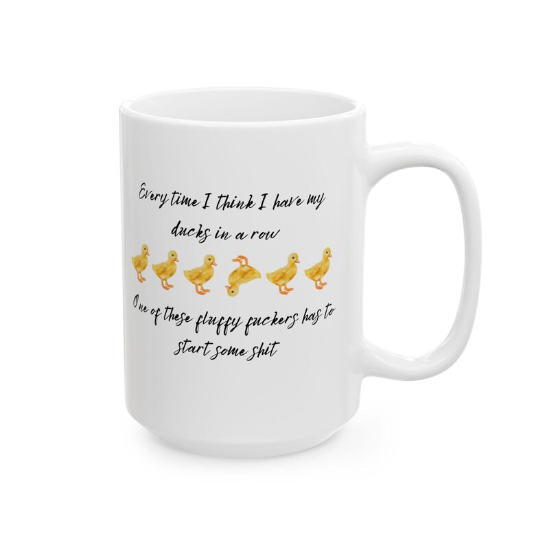 Funny Ducks Ceramic Mug, I Have My Ducks in a Row Coffee Cup, Quirky ...