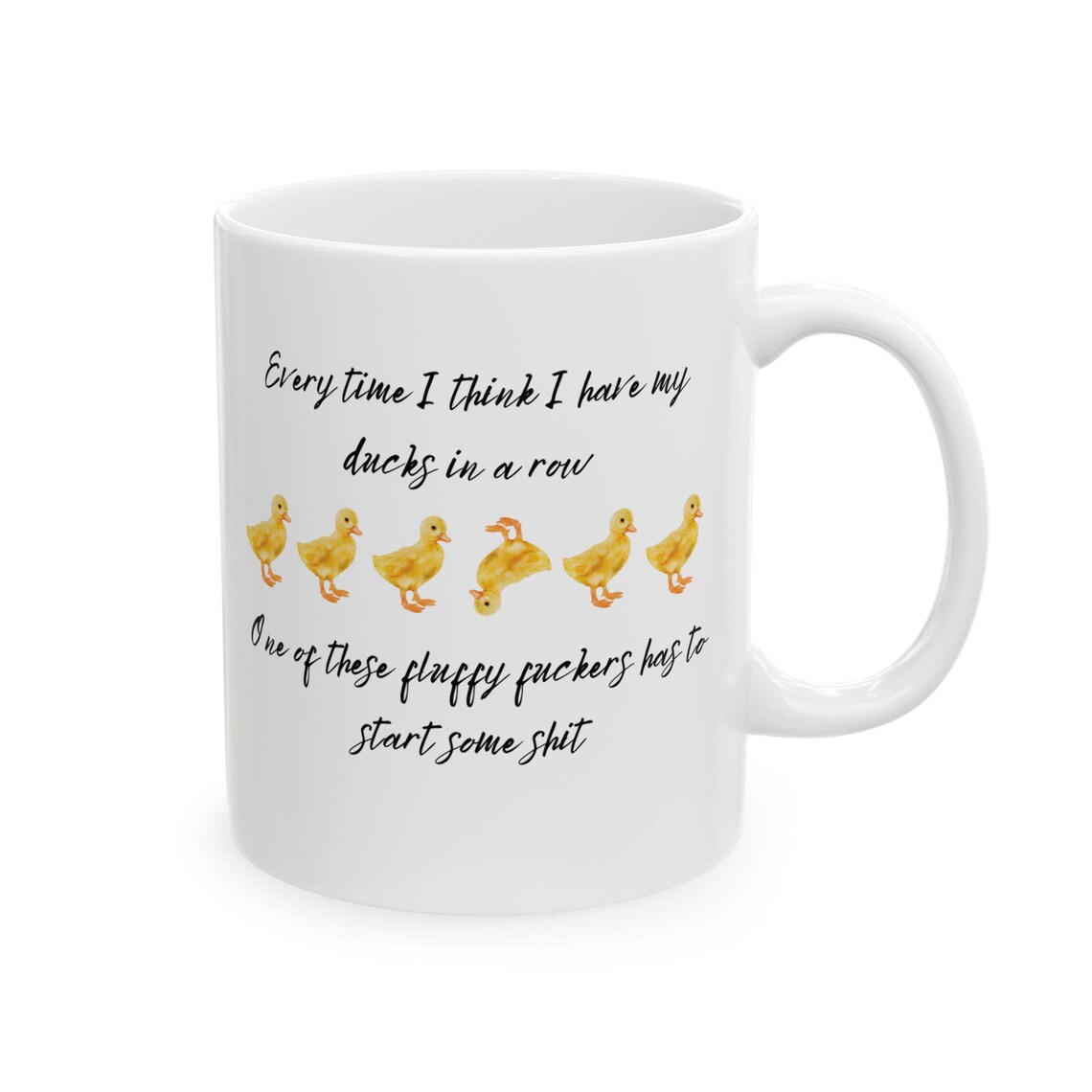 Funny Ducks Ceramic Mug, I Have My Ducks in a Row Coffee Cup, Quirky ...