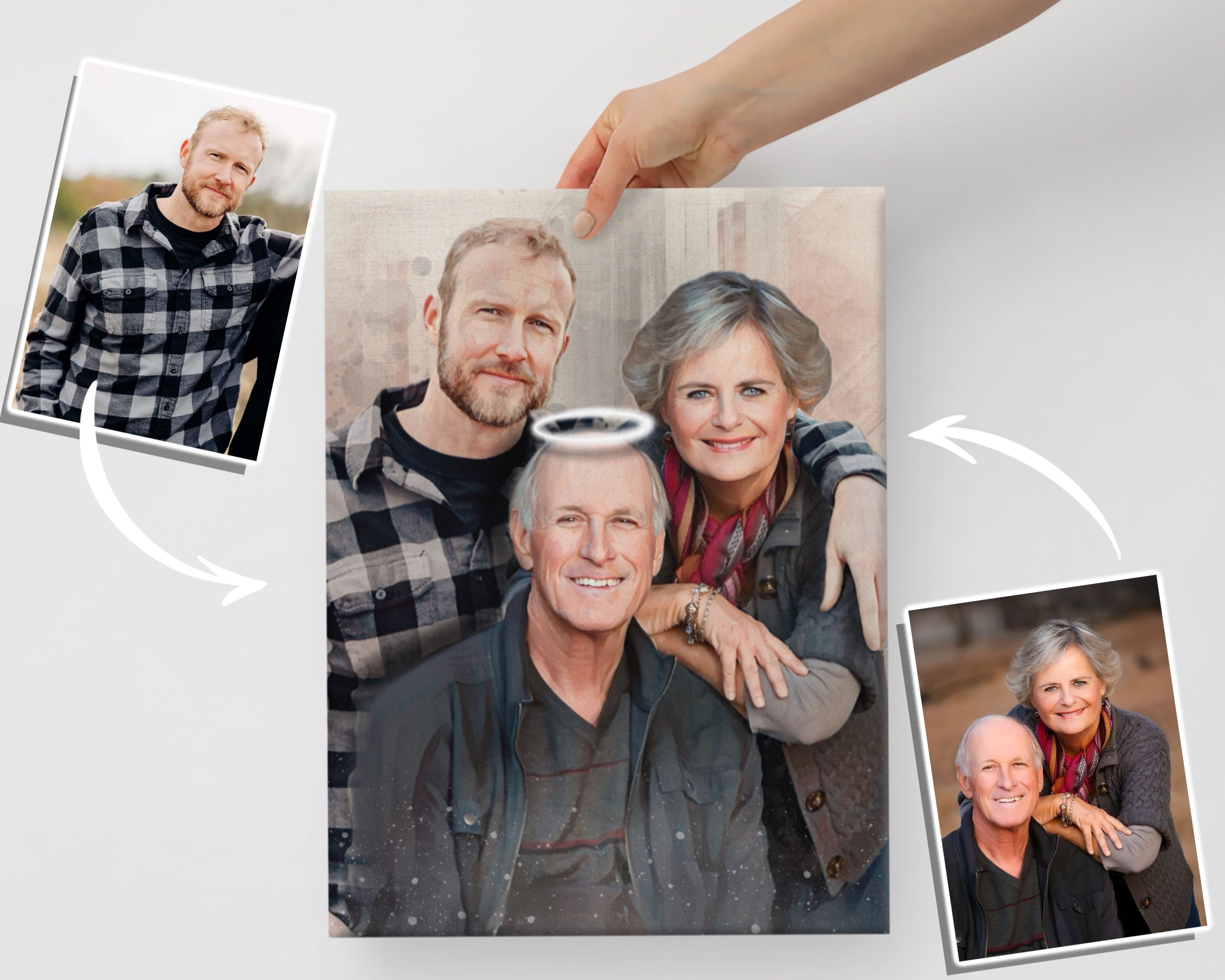 Custom Memorial Drawing, Passed Away Mother Portrait, Add Deceased ...