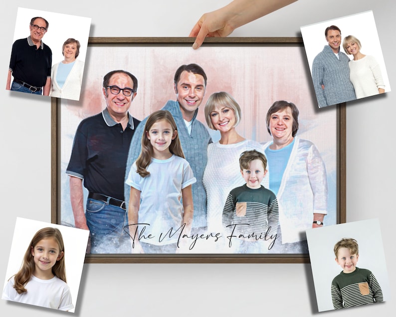 Custom Memorial Drawing, Passed Away Mother Portrait, Add Deceased ...