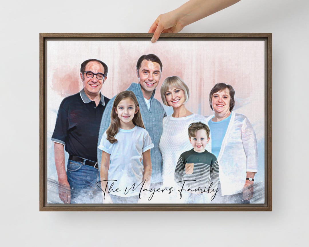 Custom Memorial Painting, Custom Portrait From Photos , Add Deceased ...