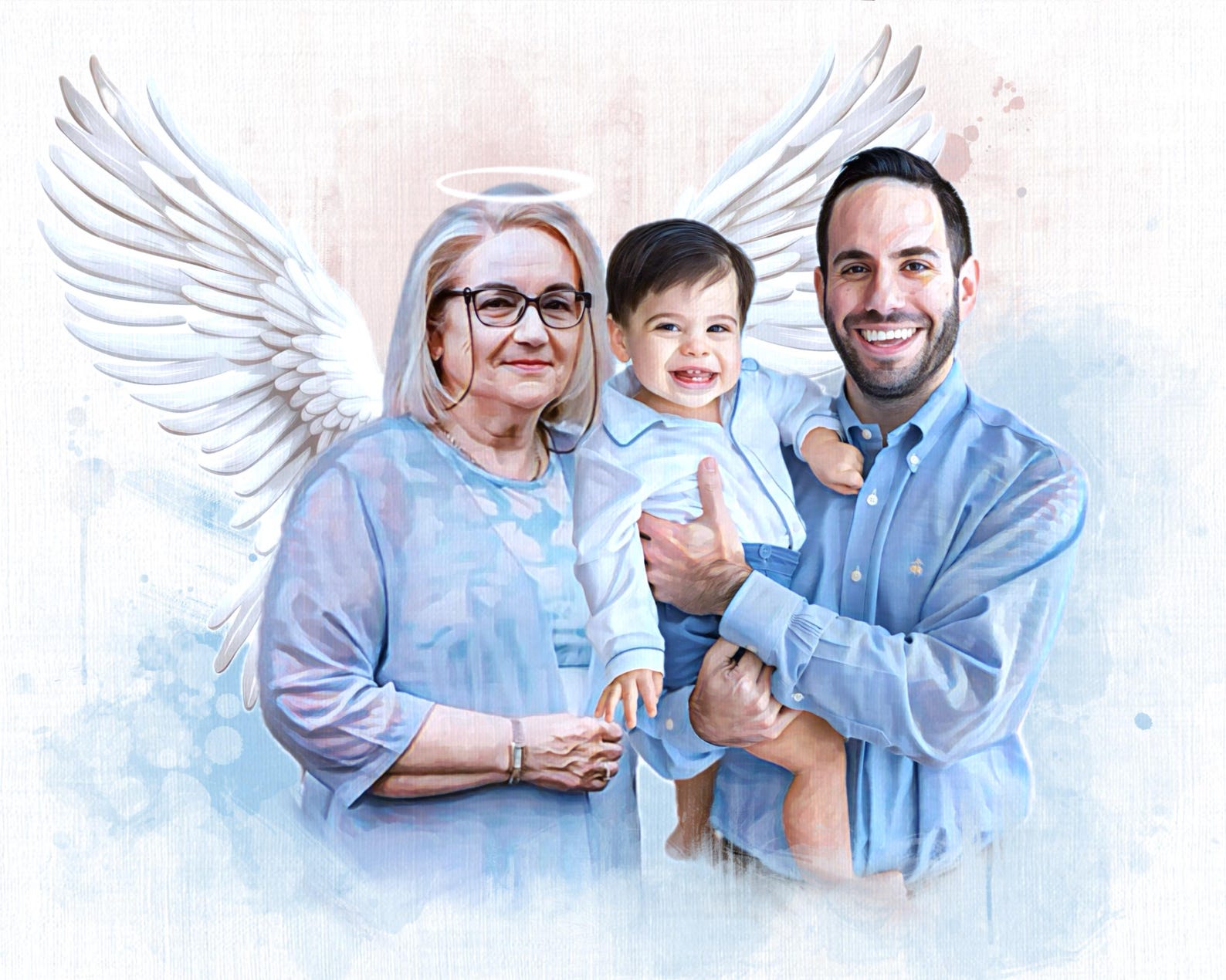 Custom Memorial Drawing, Passed Away Mother Portrait, Add Deceased ...
