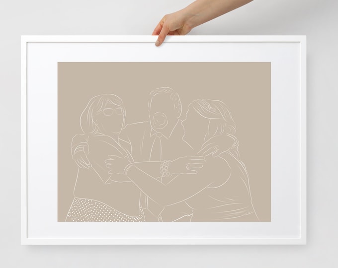 Custom Family Line Drawing, Family Portrait, Custom Line Art, Mothers ...