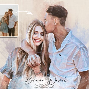 Custom Couples Oil Painting Portrait, Couples Drawing, Couples Portrait ...