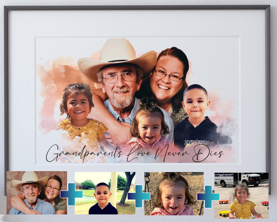 Personalized Memorial Portrait on Canvas Customizable Family - Etsy