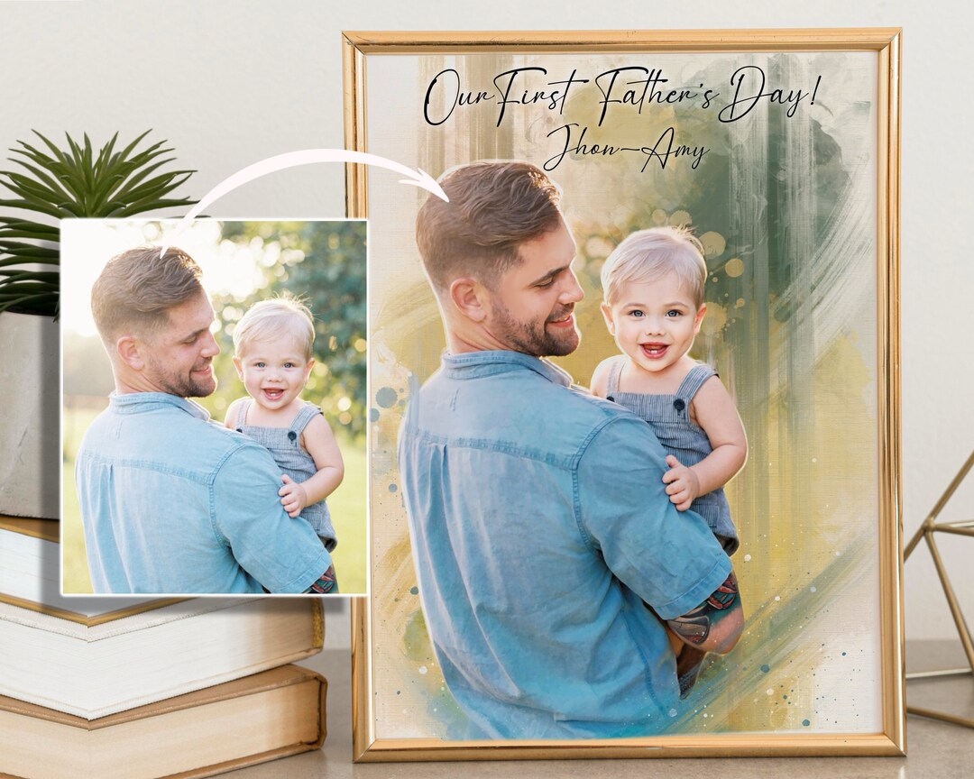 Personalized Father's Day Watercolor Painting From Photo, Custom Father ...