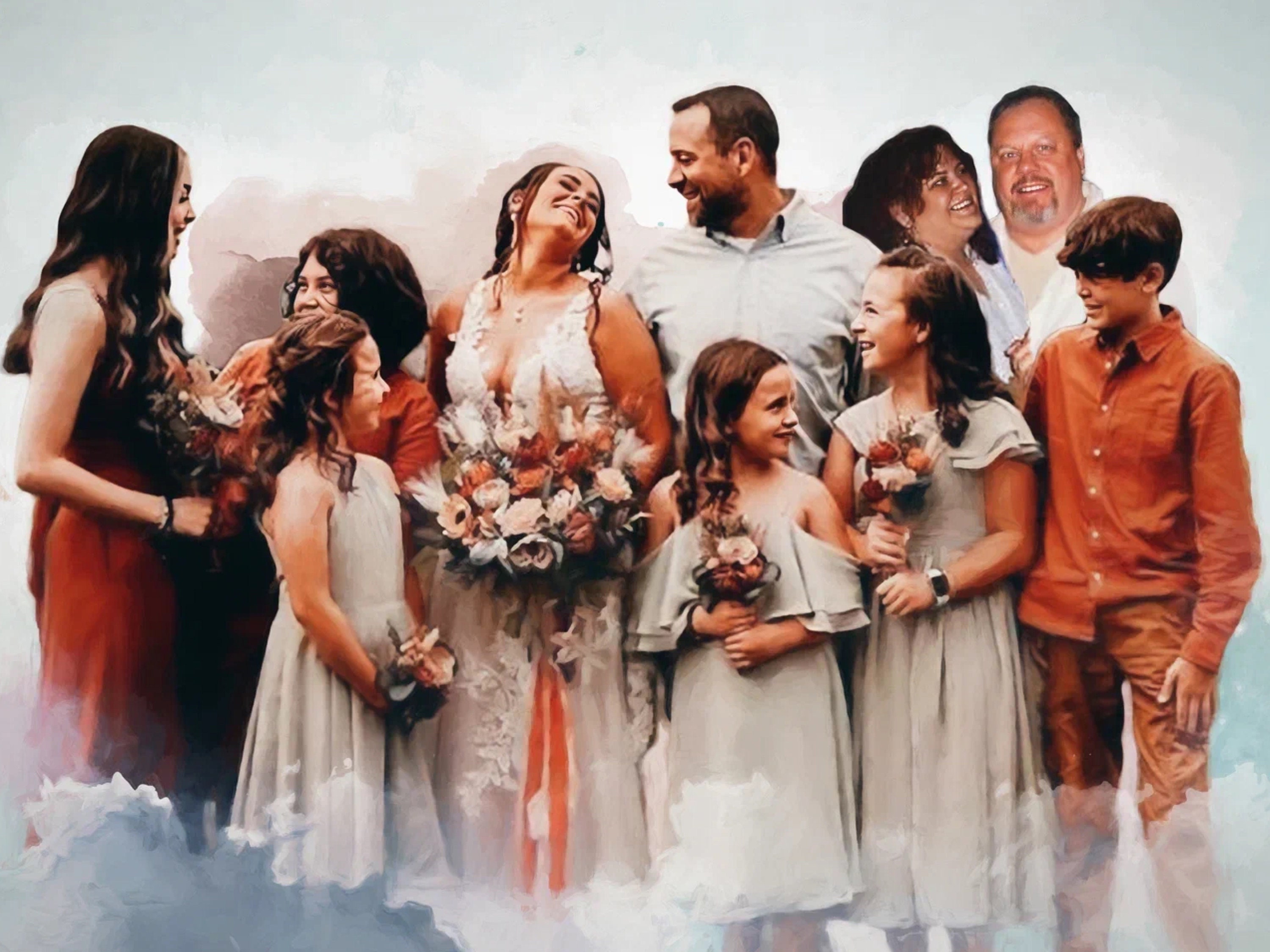 Personalized Memorial Portrait on Canvas Customizable Family - Etsy