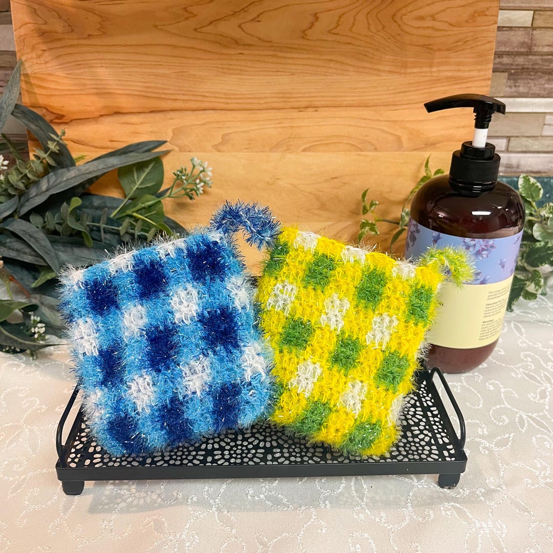 Checkered Dish Scrubby / Sparkling Cleaning Sponge - Etsy