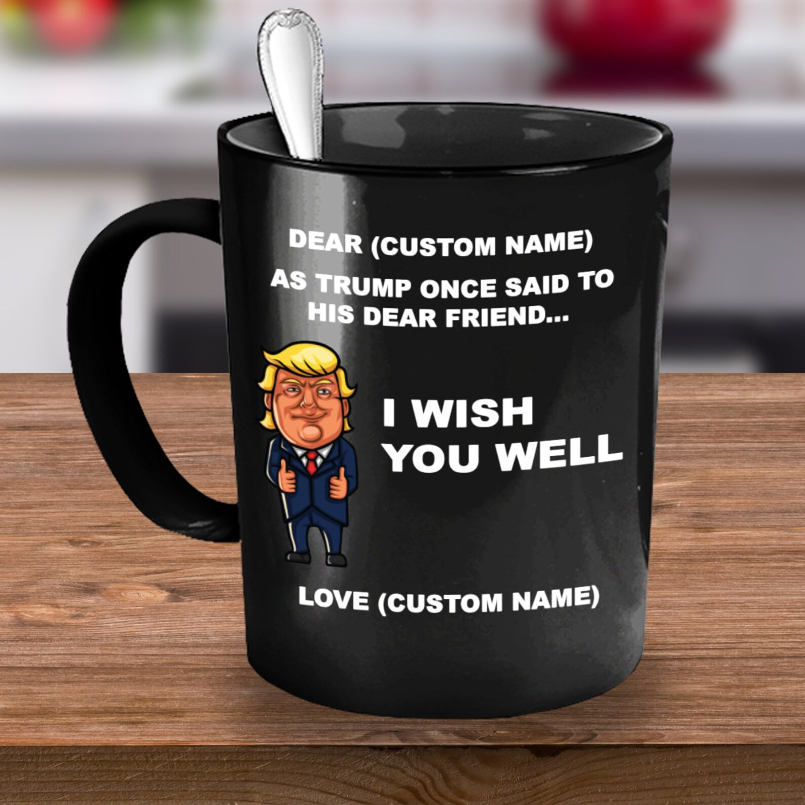 Funny Trump Black Coffee Mug Personalized Donald Trump Etsy