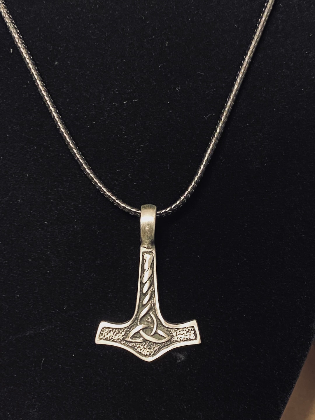 Thor's Hammer Pendant Necklaceblack Imitation Leather Cordperfect Gift ...