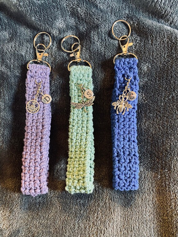 Personalized Key Fob Hand Crocheted With Silver - Etsy UK