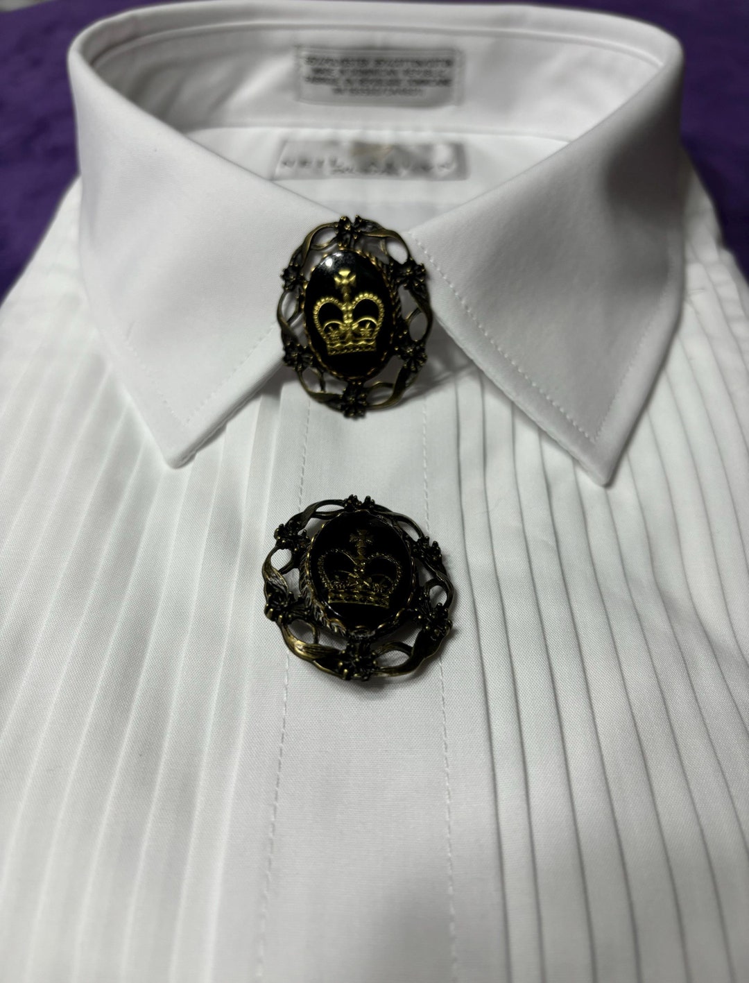 Crown Filigree Button Covers Set of 5--gold and Black Tuxedo Accessory ...