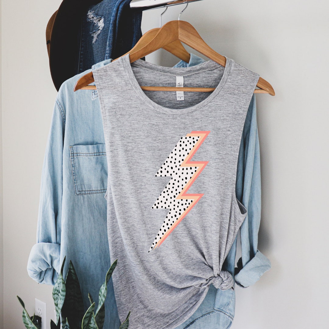 Lightning Bolt Tank, Bolt Shirt,muscle Tank Women, Lightning Bolt Shirt ...