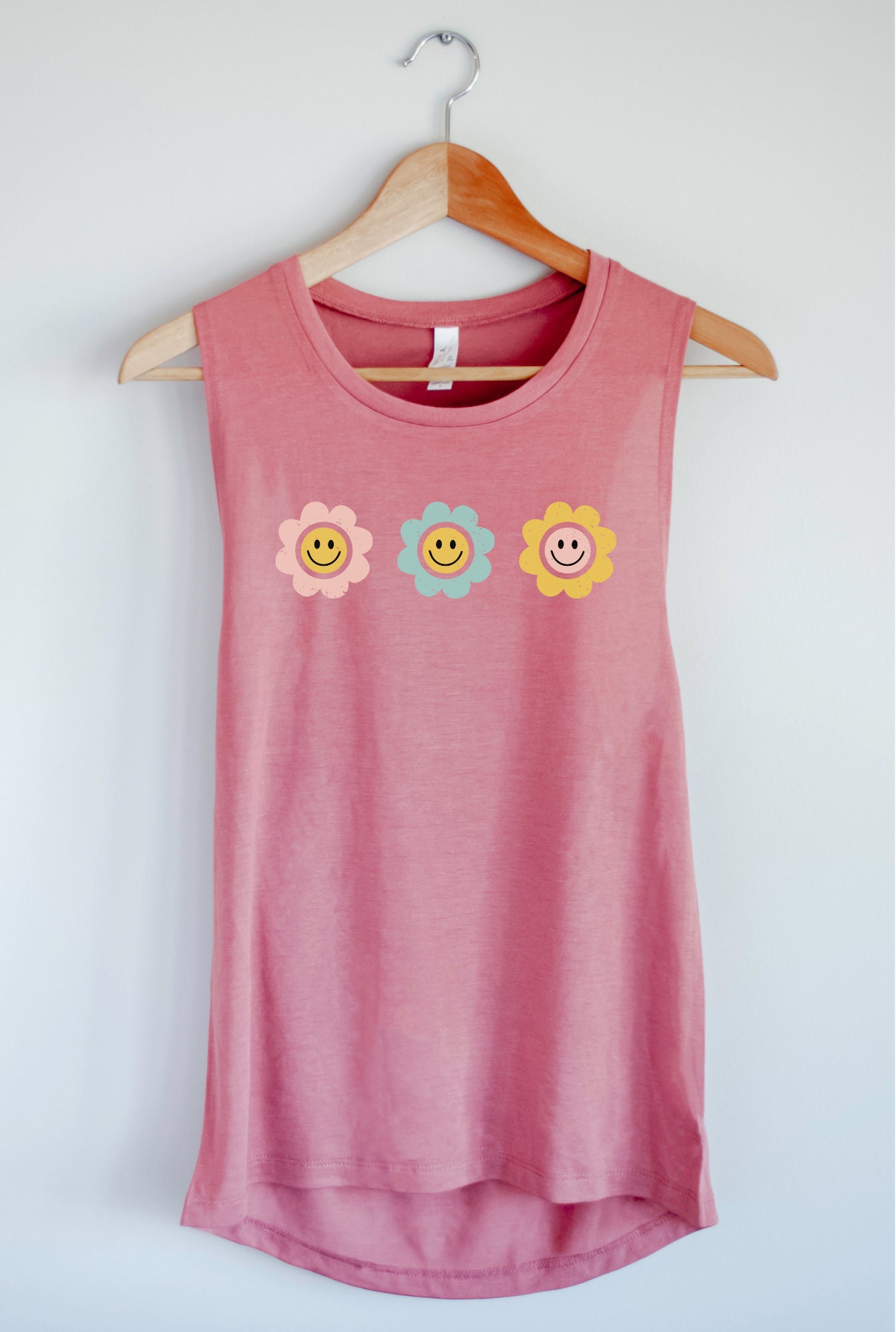 Smile Face Tank Smile Shirt Cute Graphic Tanks Cute Tanks | Etsy