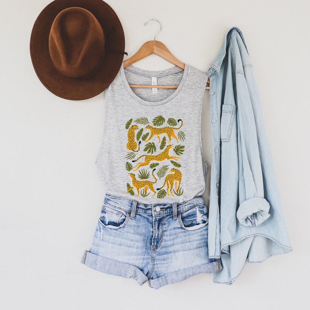 Cheetah Tank, Graphic Tank Women, Cheetah Shirt,muscle Tank Women ...