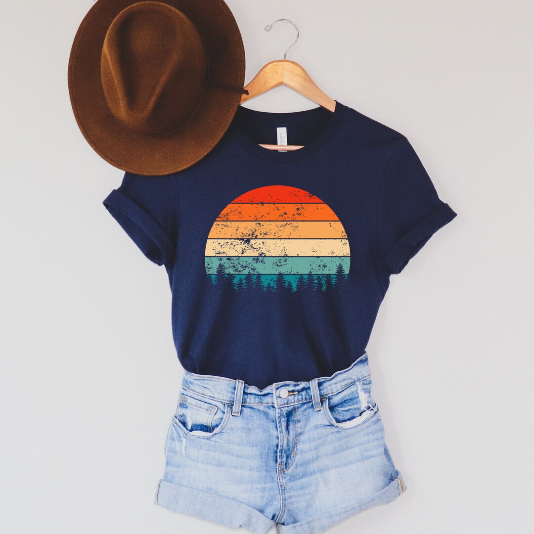 Retro Sunset Shirt Retro Sun Tshirt Retro Sunset Tee Nature - Etsy