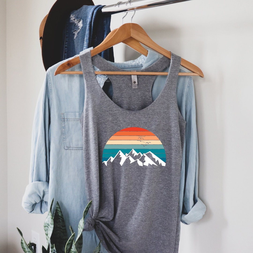 Retro Sunset Tank, Natur Tank Top, Berg Tank Top, Abenteuer Tank Top ...