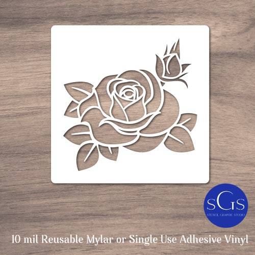 Rose Stencil Reusable Color Draw Paint Custom Stencil Art | Etsy
