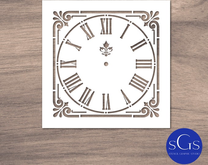 Clock Face Stencil, Clock Making Stencil, Roman Clock Wall Stencil ...