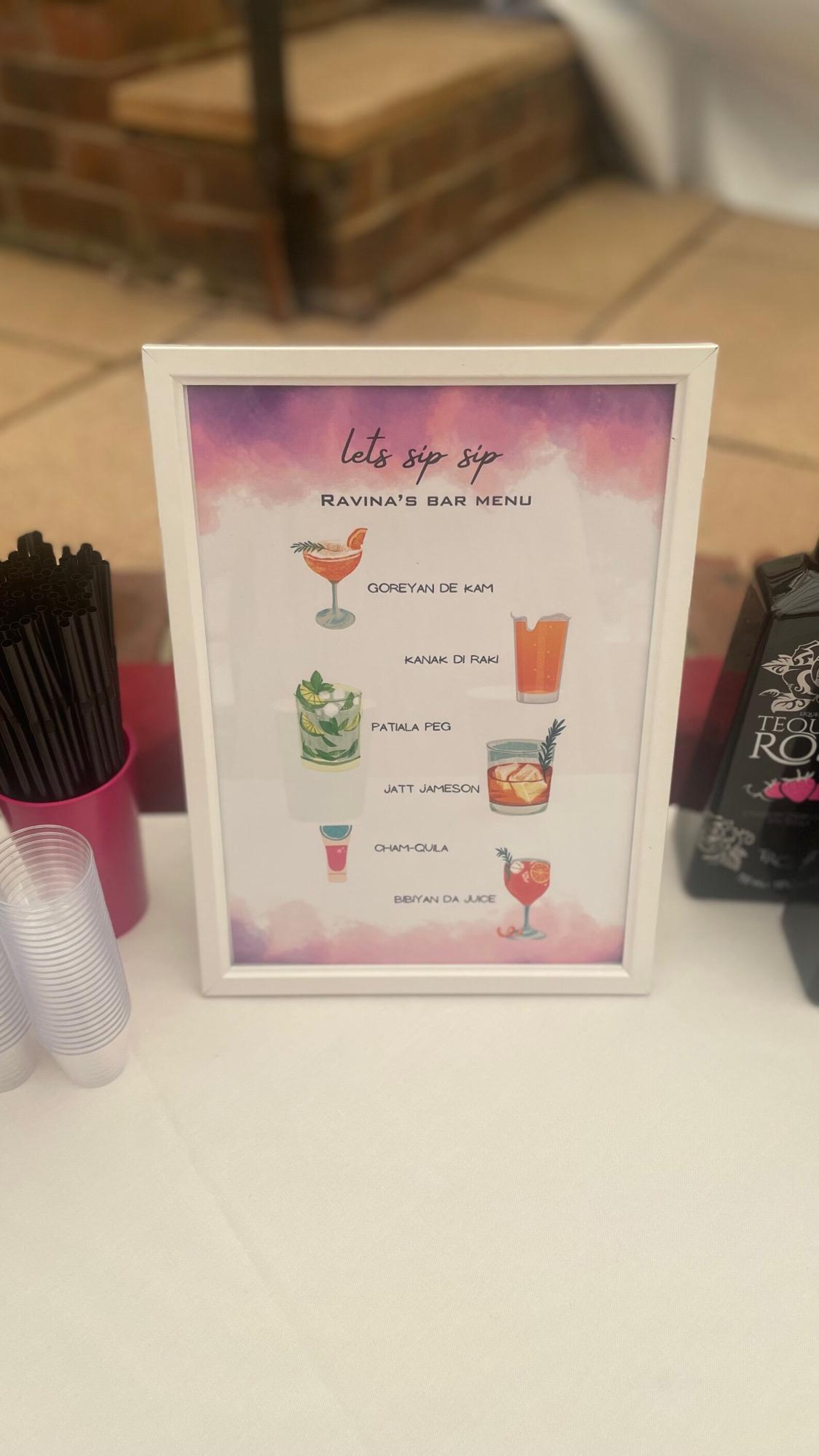Bar Cocktail Sign - Personalised for Any Event (hen Party, Bachelorette ...