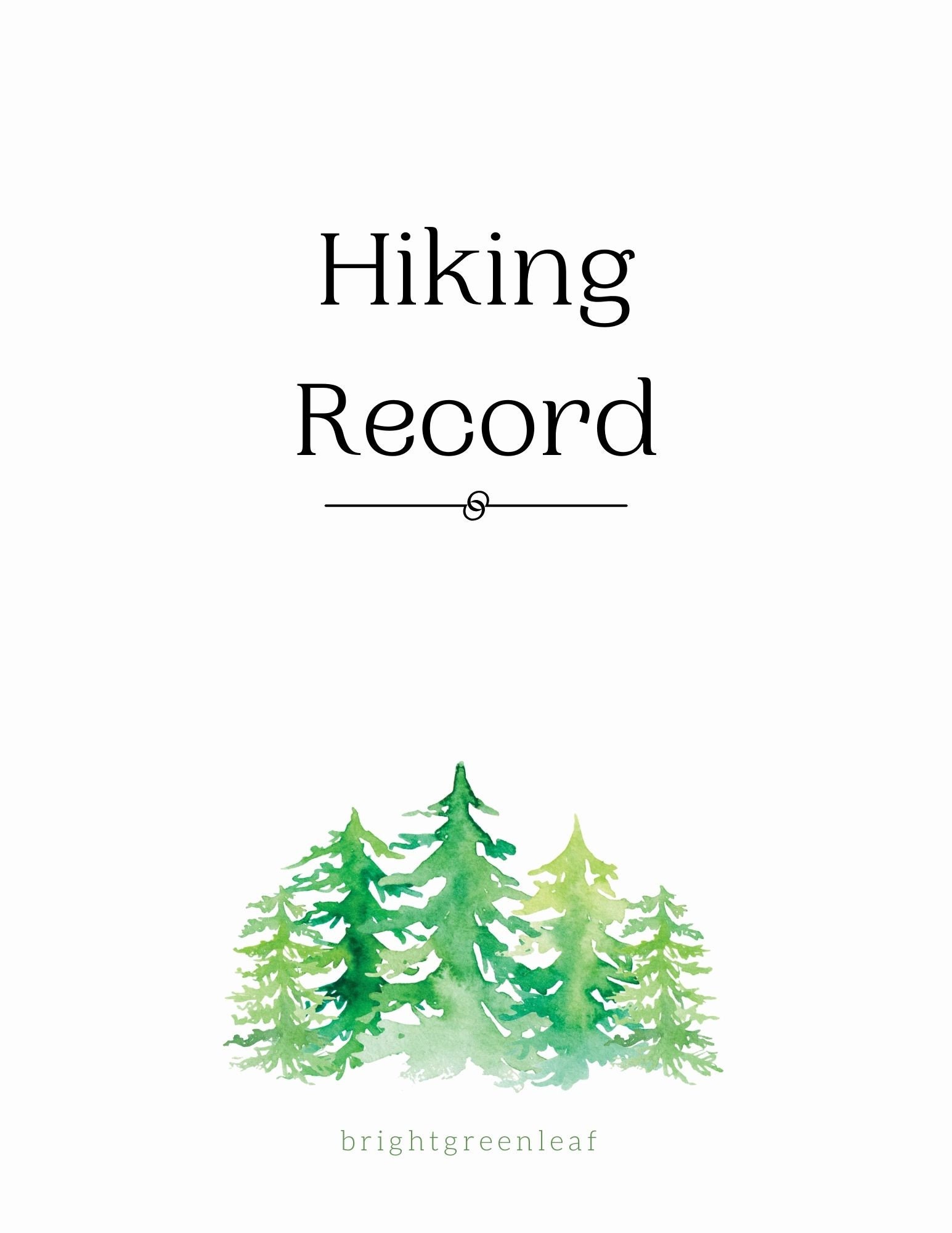 Hiking Record, Hiking Log , Hiking Journal, Progress Tracker, Printable ...