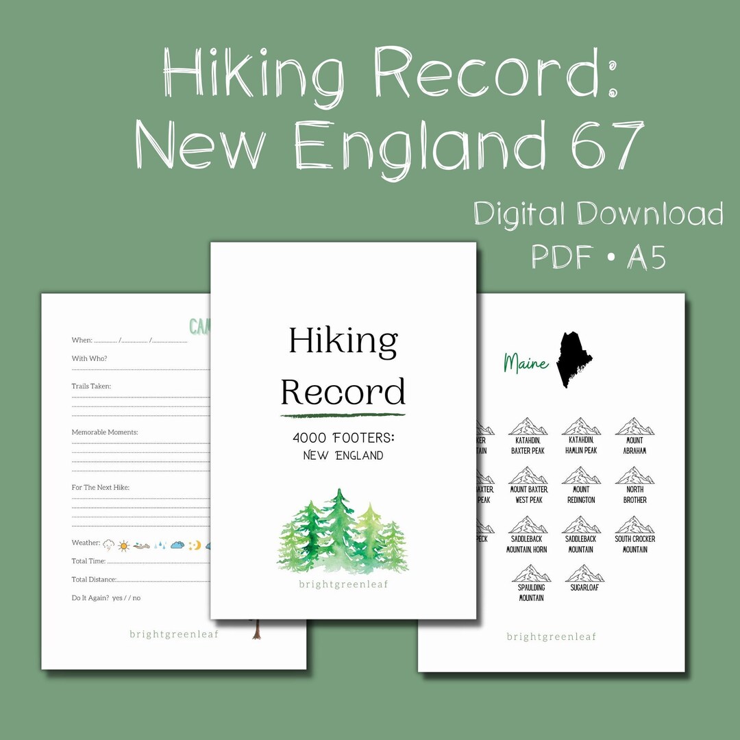 Hiking Record: 4000 Footers - New England 67, Digital Download, NE67 ...