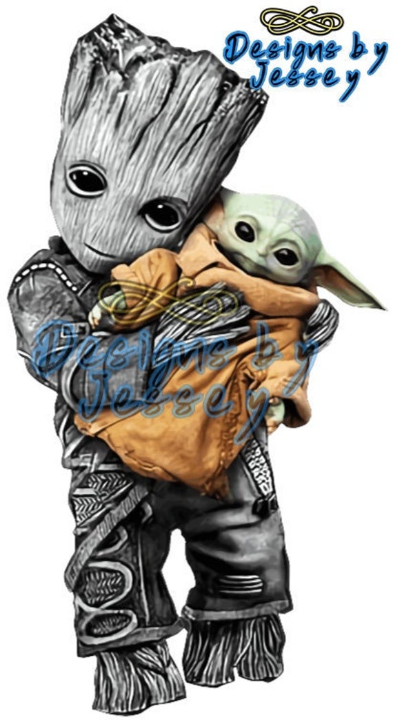 Groot Holding Baby Yoda NOT A STICKER - Etsy