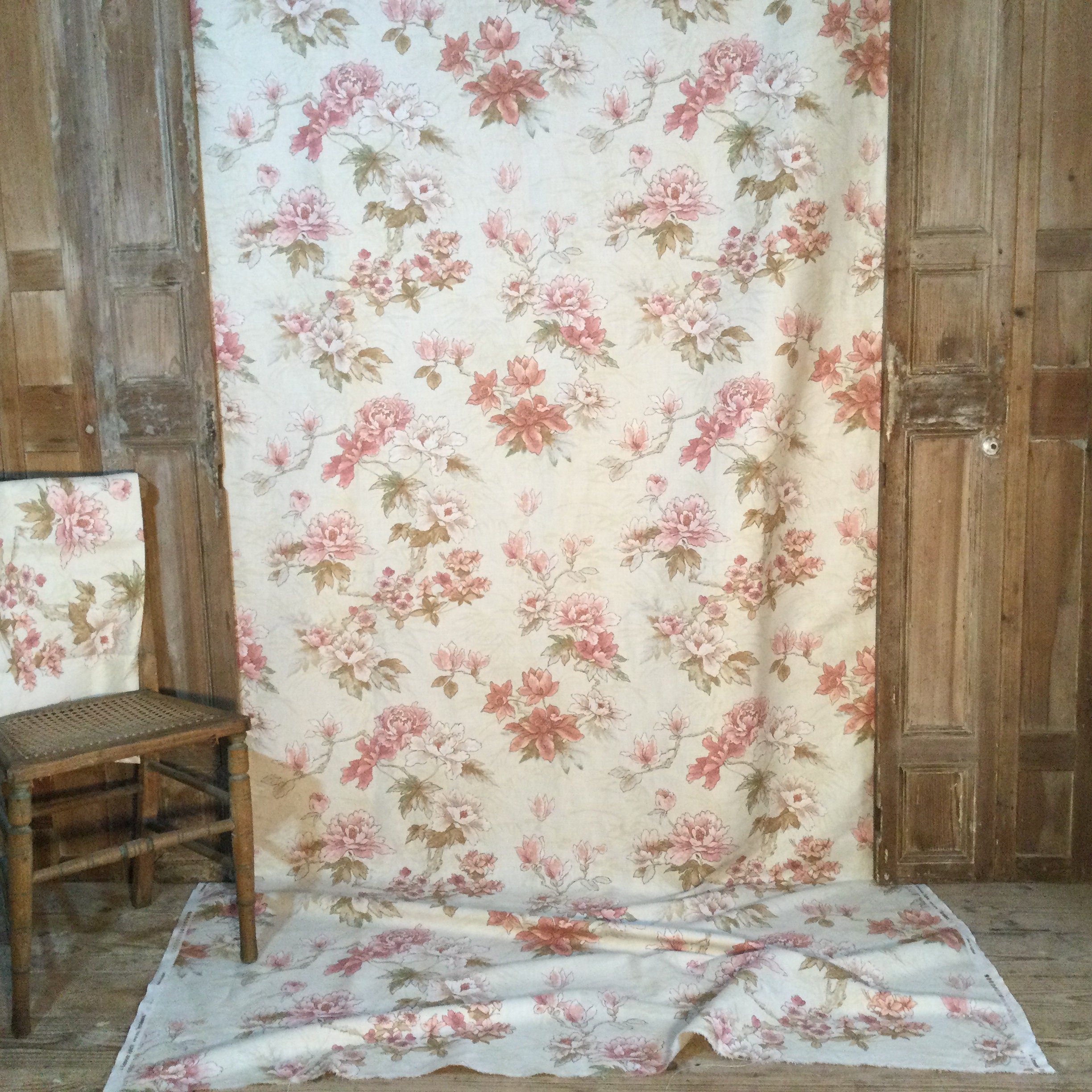 Vintage Crowson Floral Linen Fabric ferndown PINK 1980s - Etsy UK