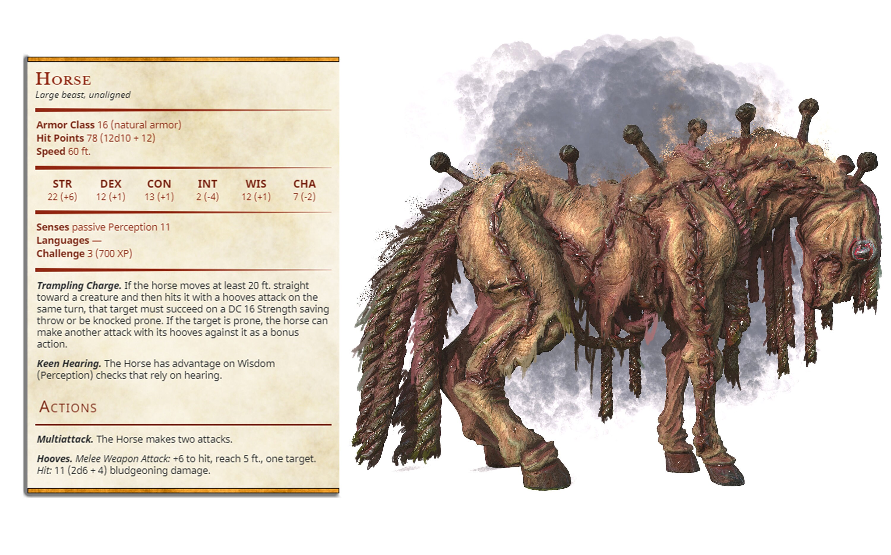 Horse Puppet miniature for D&D / Pathfinder / Tabletop RPG / | Etsy