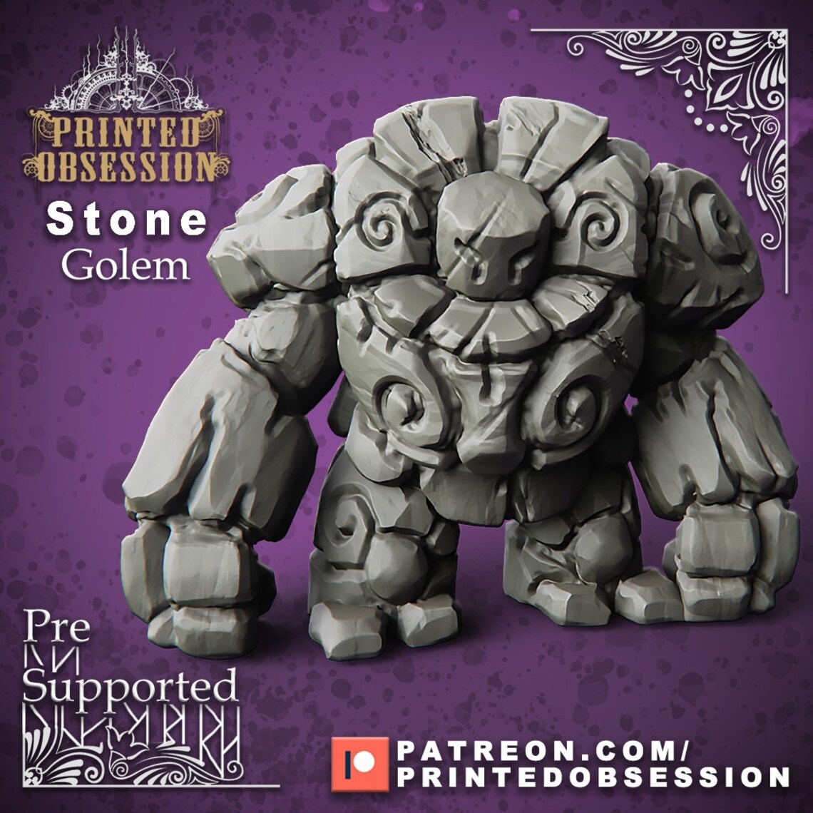 Stone Golem miniature pour D&D / Pathfinder / Tabletop RPG / | Etsy