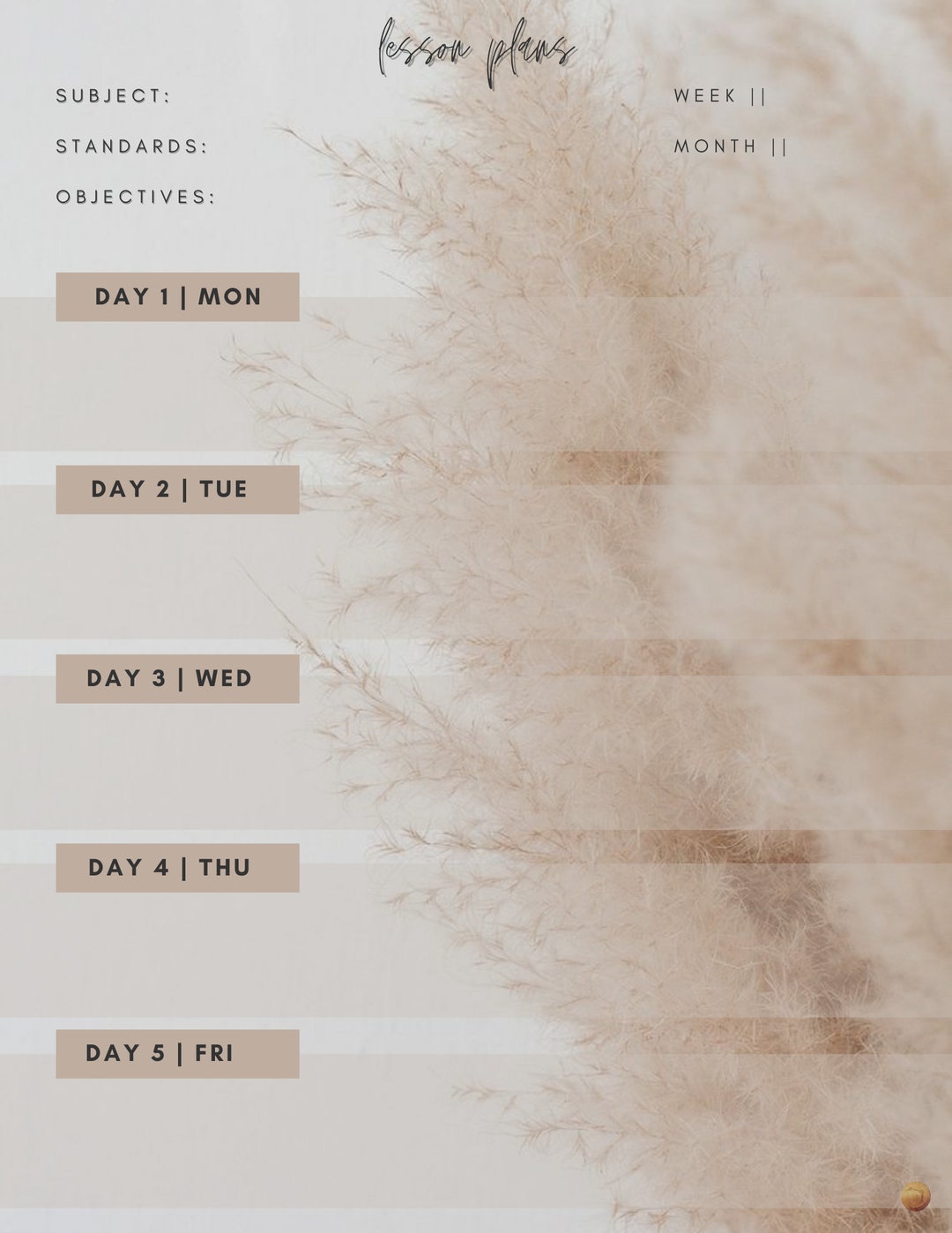 Boho Lesson Plan Template, Lesson Plan Templates for Teachers - Etsy